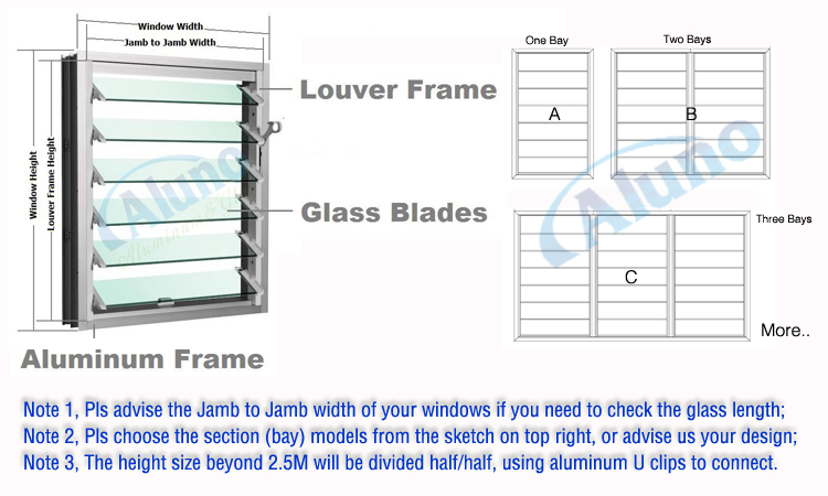Aluminum Glass Louvre Windows For House - Buy louvre windows, glass ...